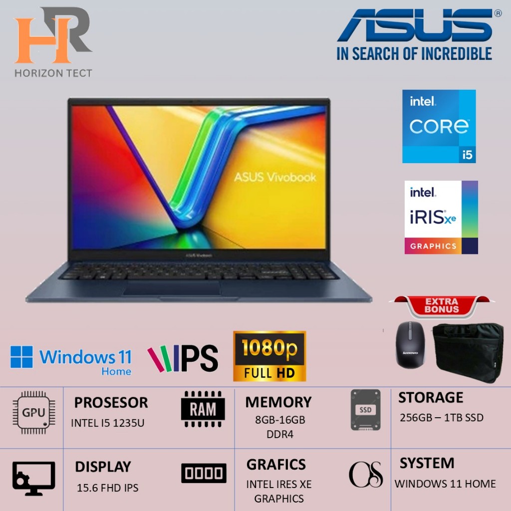 Jual Laptop Asus Vivobook 15 F1504ZA Intel Core i5 1235U 16GB DDR4 1TB ...