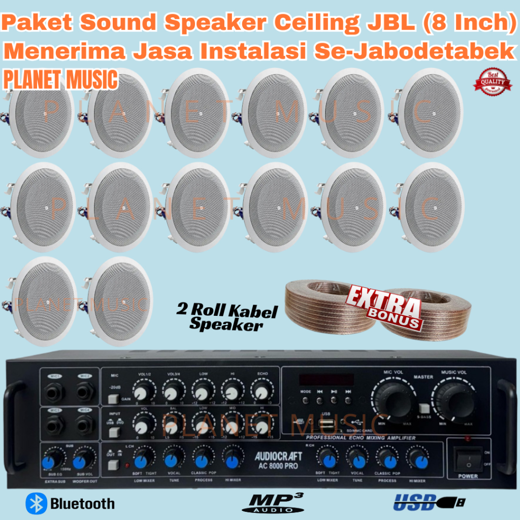 Jual Paket Sound Speaker Ceiling JBL / Speaker Plafon / Ampli AC-8000 ...