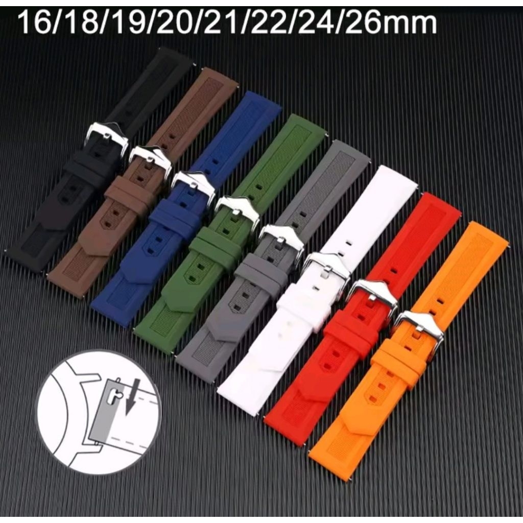 Jual Strap Tali Jam Rubber Silikon Quick Release Tali Jam Tangan Model ...