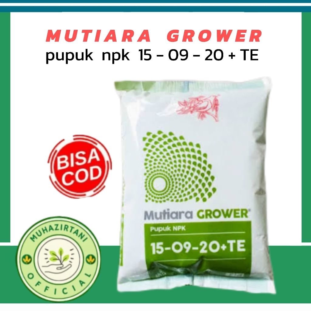 Jual pupuk NPK mutiara GROWER kemasan pabrik 1.kg pupuk NPK 15-09-20+TE | Shopee Indonesia