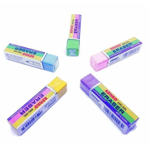 Jual Penghapus Kenko Warna Warni Panjang ERC-30L Gasing [Harga per 5 ...