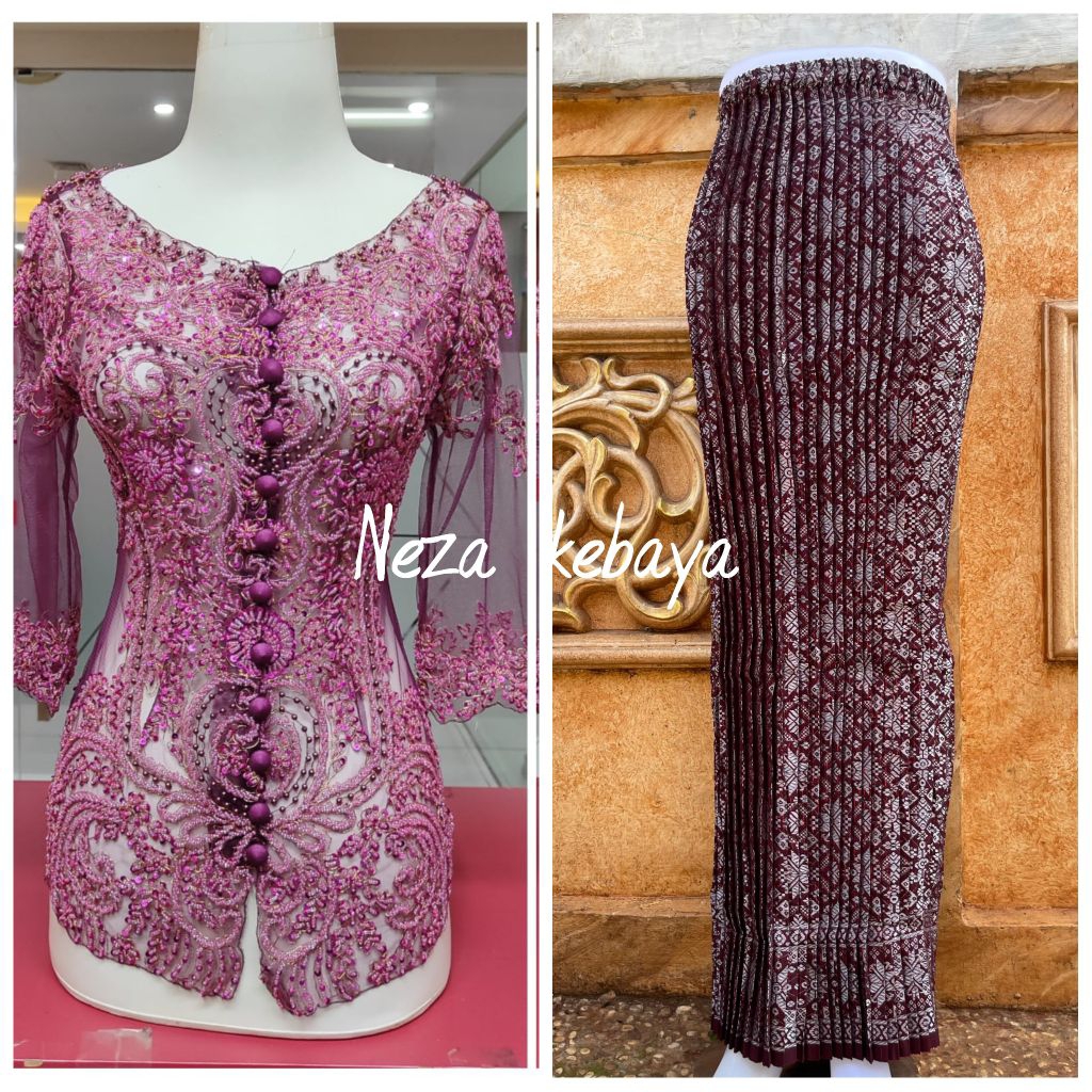 Jual Setelan kebaya payet 7/8 emerald//kebaya Payet burgeny//kebaya ...