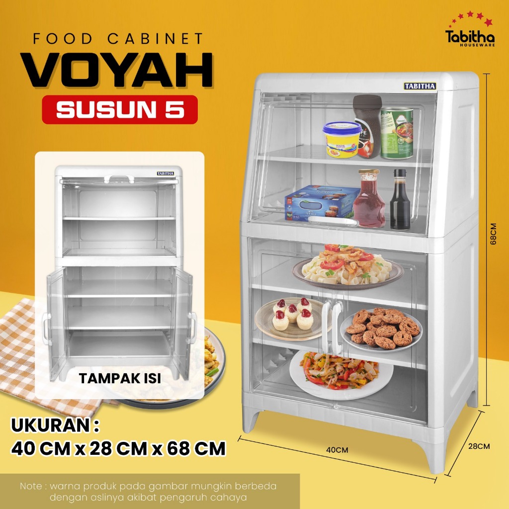 Jual Tabitha Lemari Rak Makanan Susun 5 Tingkat Rak Piring Dapur Tempat ...