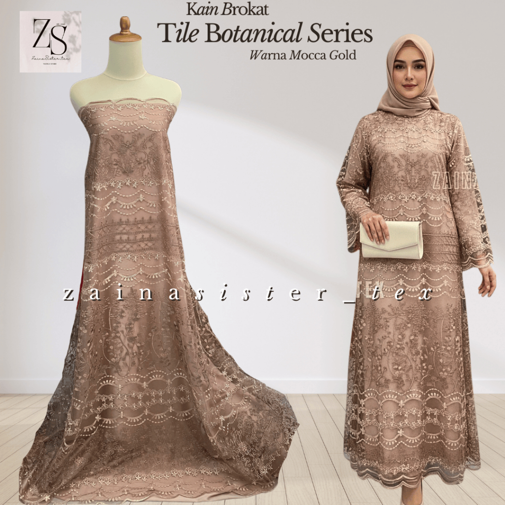 Jual 0,5 Meter Bahan Kain Kebaya Brokat Tile Modern Embroidery Bordir ...