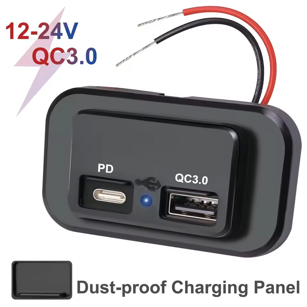 Jual Car USB Quick Charger 3.0 Socket Fast Charging Panel PD Mobil Wall ...