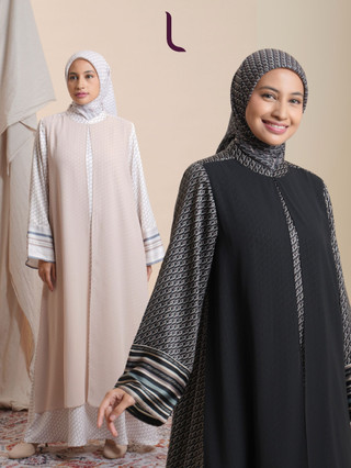 Jual Elzatta Hijab Abaya Layer Monogram Abaya Gamis Set Jilbab ...