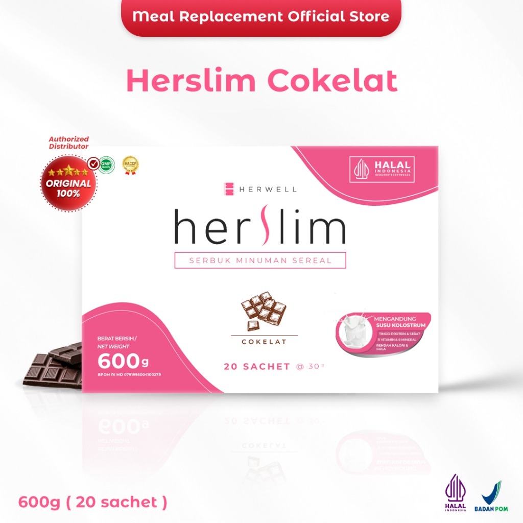 Jual Herslim 1 Box isi 20 Sachet Herwell Meal Replacement Multigrain ...