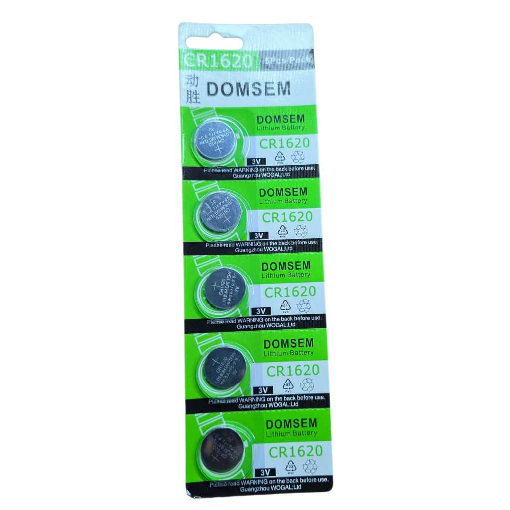 Jual ( HARGA PER LEMBAR ) batre DOMSEM CR1620 lithium 3V baterai murah ...