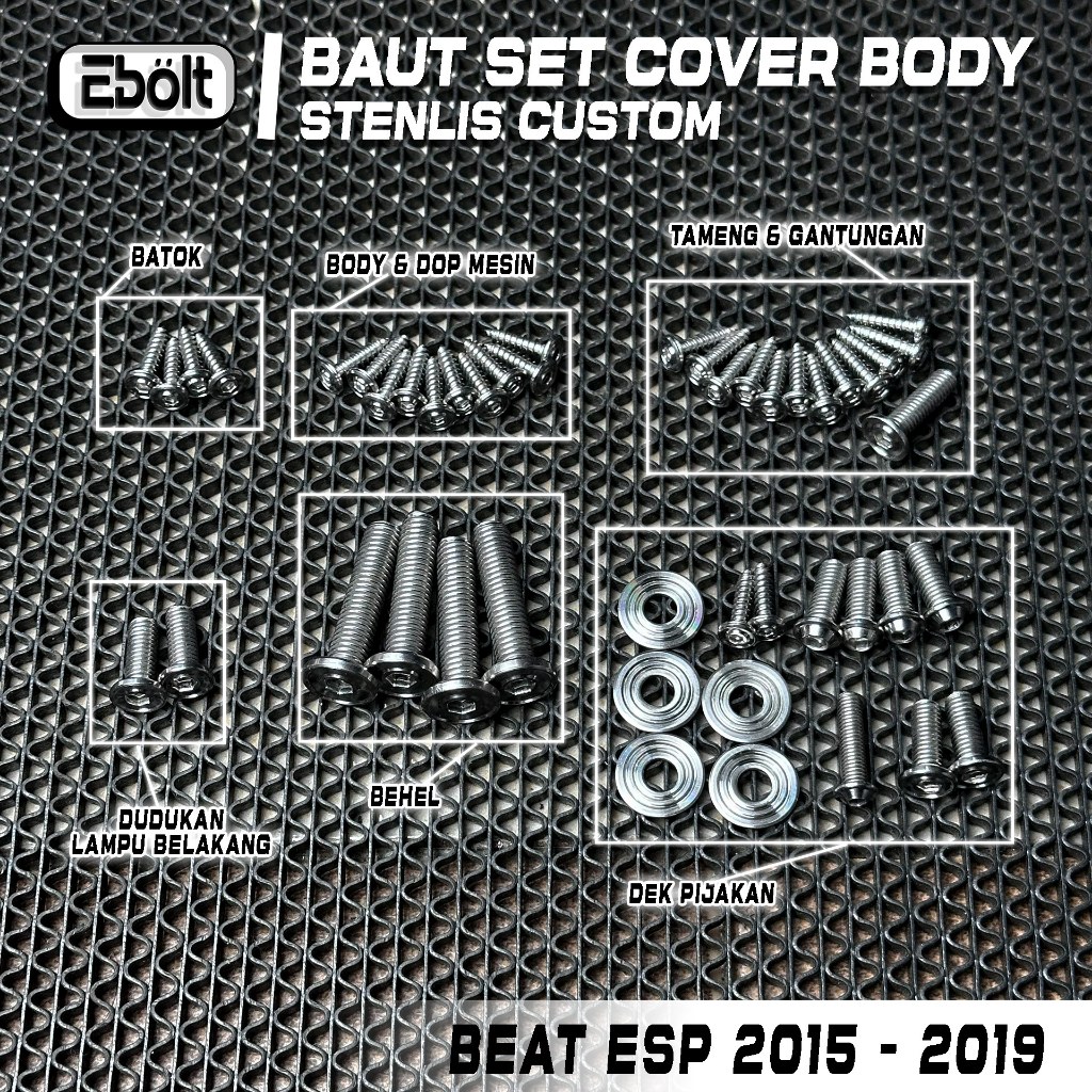 Jual BAUT & SKRUP SET CUSTOM COVER BODY BEAT ESP 2015 2019 STENLIS ...