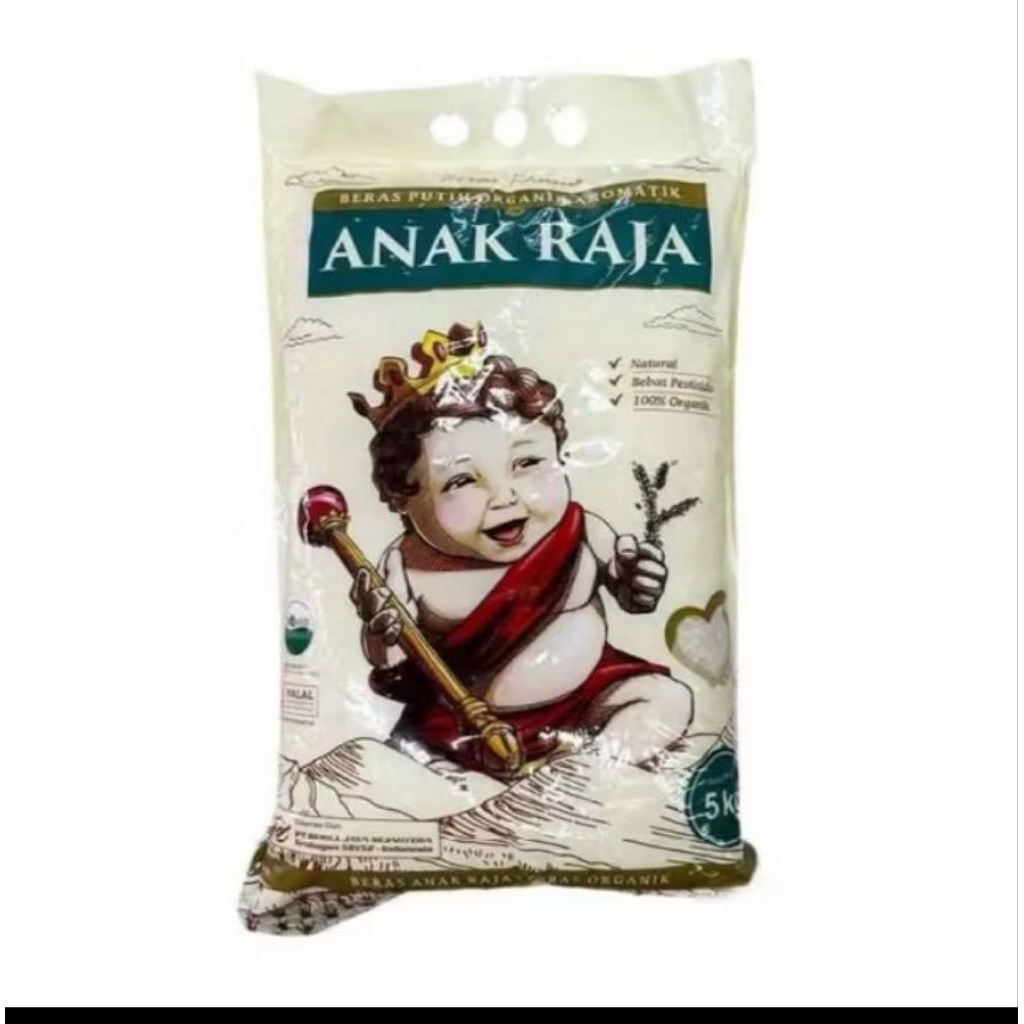 Jual Beras putih organik aromatik. beras cap anak raja 5 kg | Shopee ...