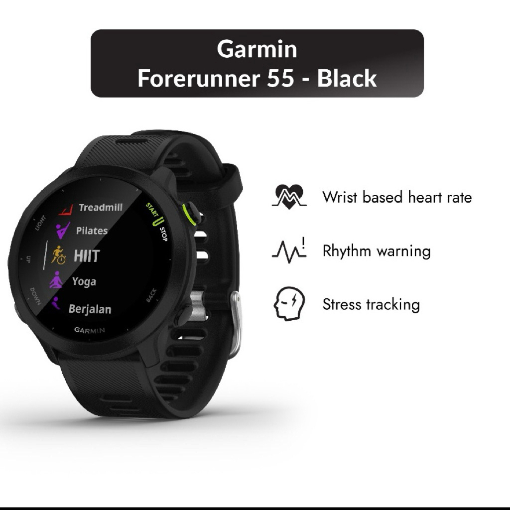 Jual Garmin Forerunner 55 Black - Original Product garansi resmi TAM 2 ...