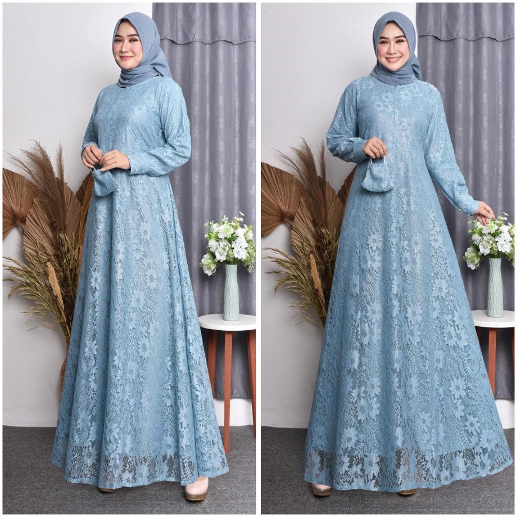 Jual Gamis Burkat Busui Free Masker - Gamis Kondangan - Dress Maxi ...