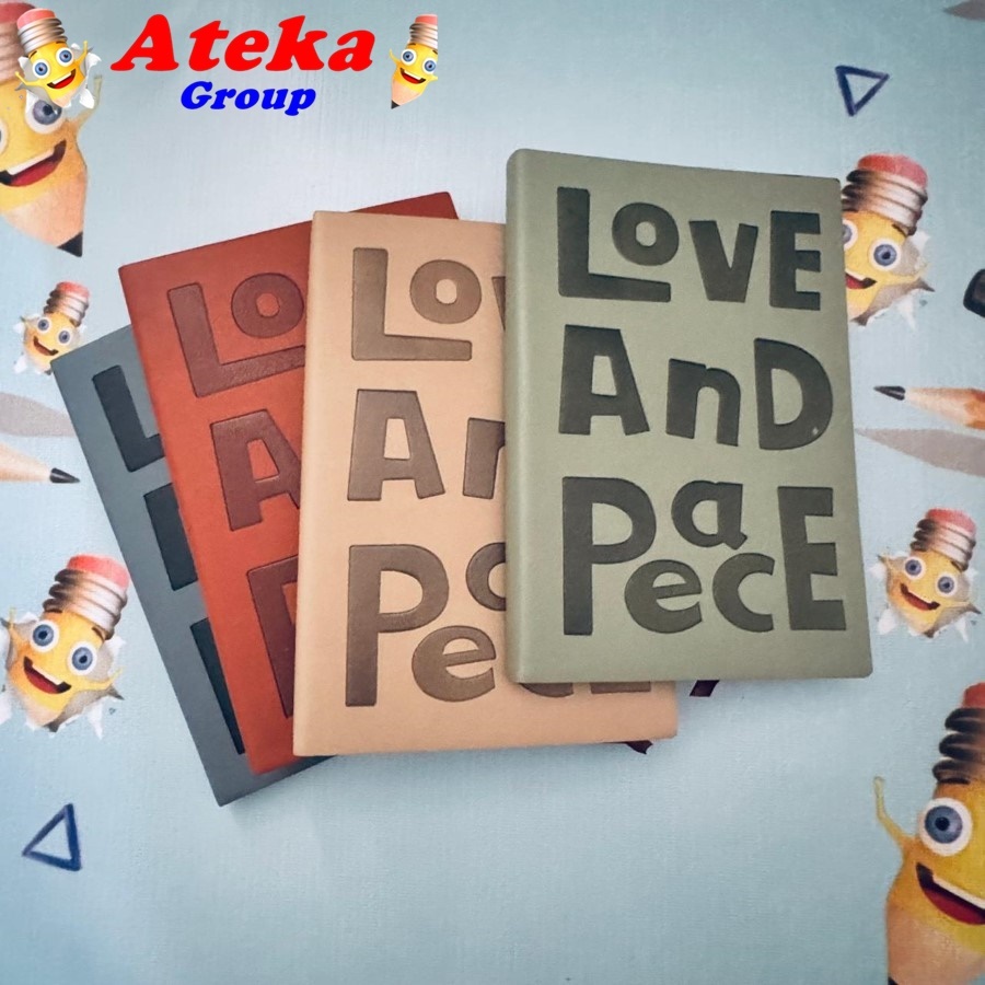 Jual [1PCS] Buku Agenda Love and Peace 96 Lembar Adam Sintetis Emboss ...