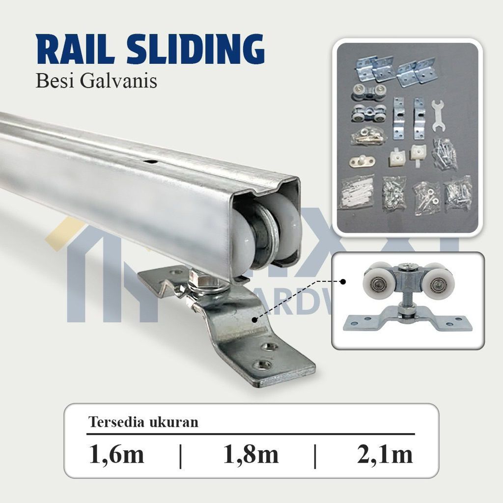 Jual Rel Besi 1.8m / Rel Besi Sliding 1.8m Komplit / Sliding Rail ...