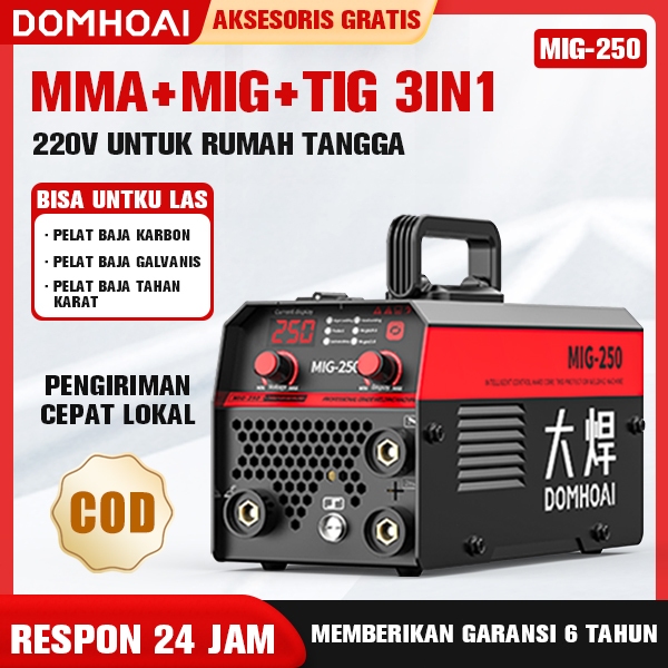 Jual DOMHOAI Mesin Las Inverter MIG-250 IGBT 450 Watt / Mesin trafo las / Welding Machine ...