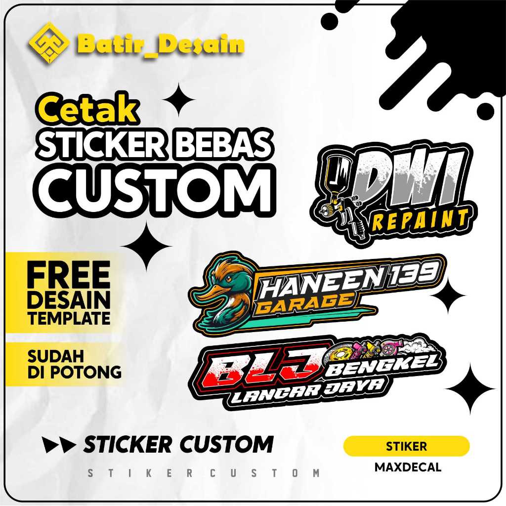 Jual Sticker custom desain suka suka Sticker logo nama racing sticker ...