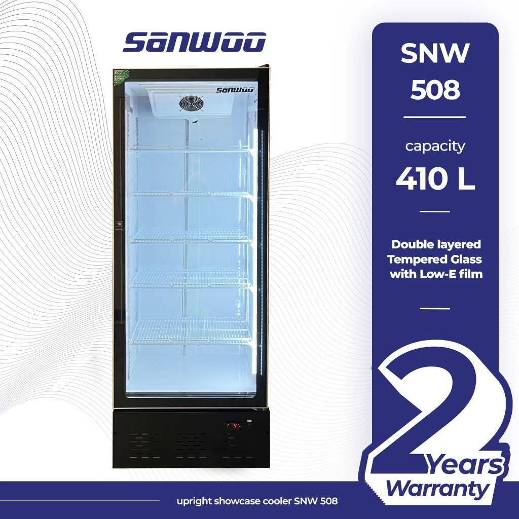 Jual Sanwoo Showcase Chiller SNW 508 Frameless 410L / Kulkas 5 Rak ...