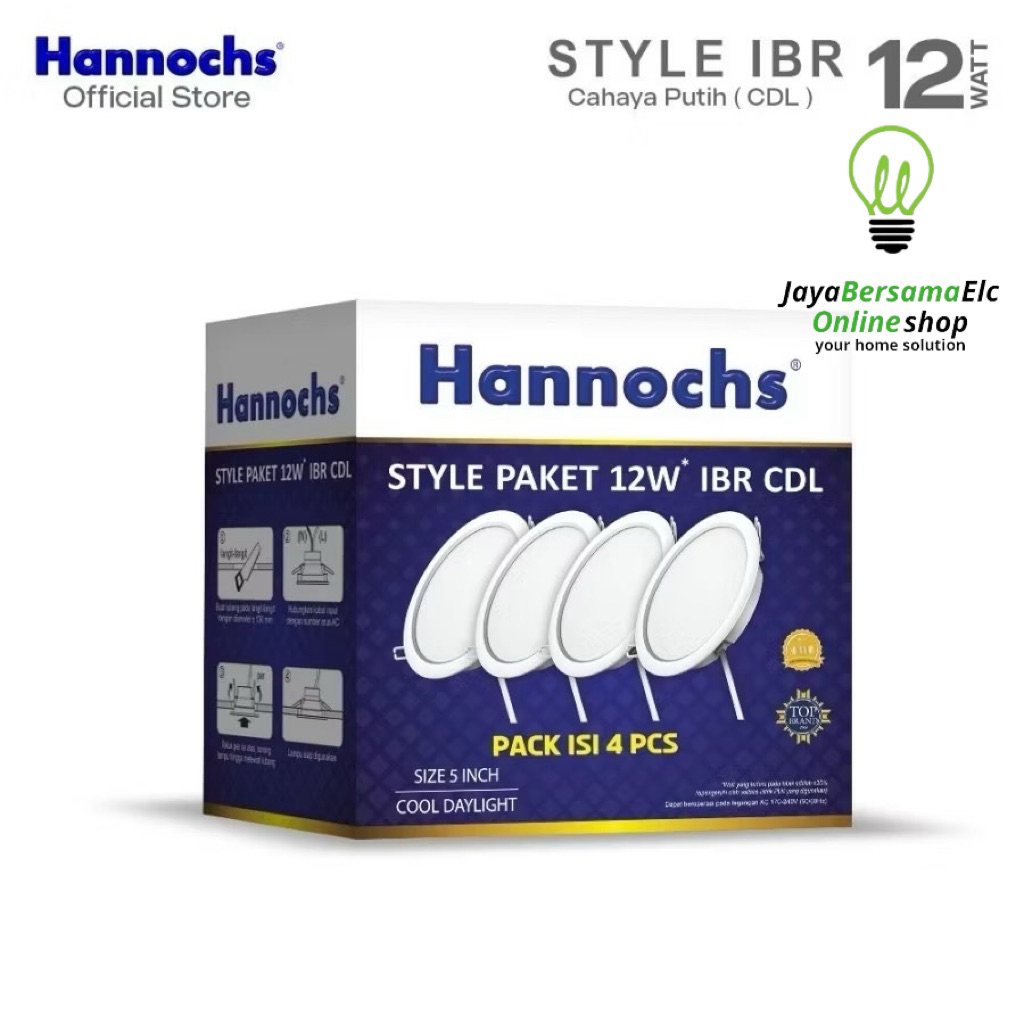 Jual Downlight Panel Slim Tipis Bulat IBR Hannochs STYLE PAKET ISI 4Pcs ...