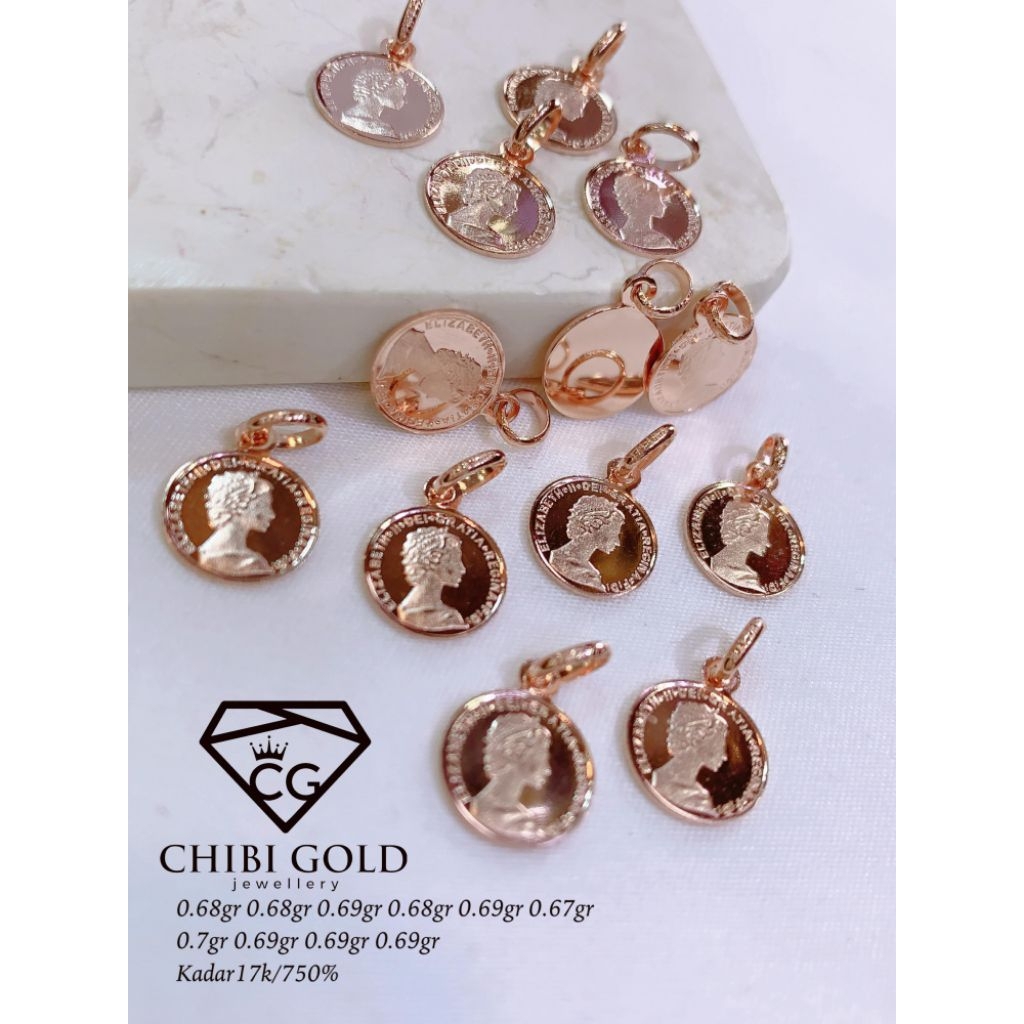 Jual CHIBIGOLD - Liontin KOIN emas 750 kadar 17 dan emas 750 kadar 17k ...