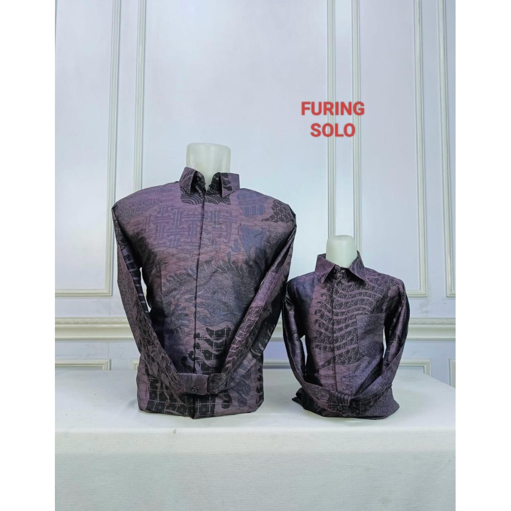 Jual Batik coklat taro lengan panjang coupel keluarga furing solo ...