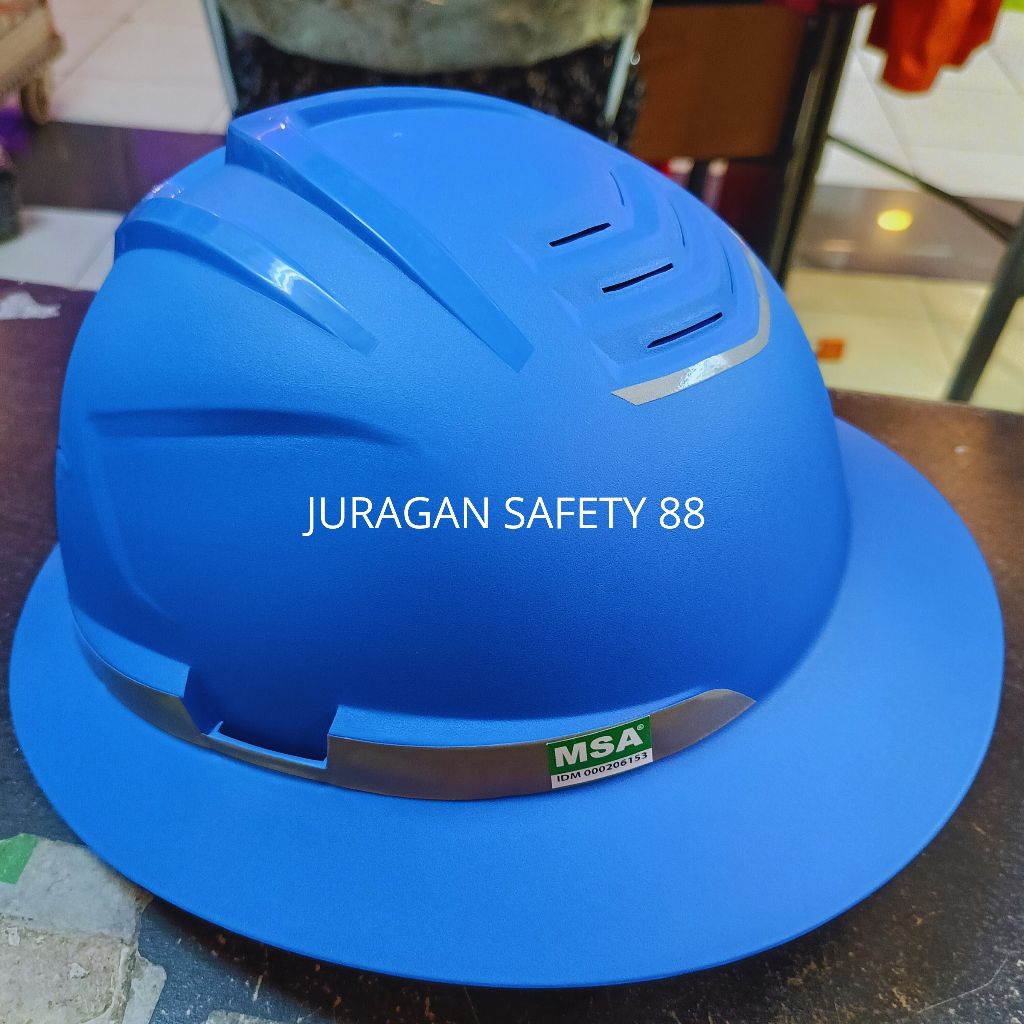 Jual Helm Msa Full Brim / Safety Helmet Proyek + Fastrack Warna Biru ...