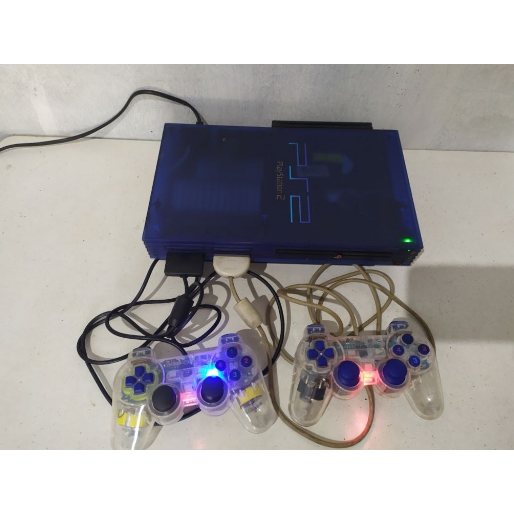 Jual ps2 Fat matrix warna biru hardisk dalem 80gb | Shopee Indonesia