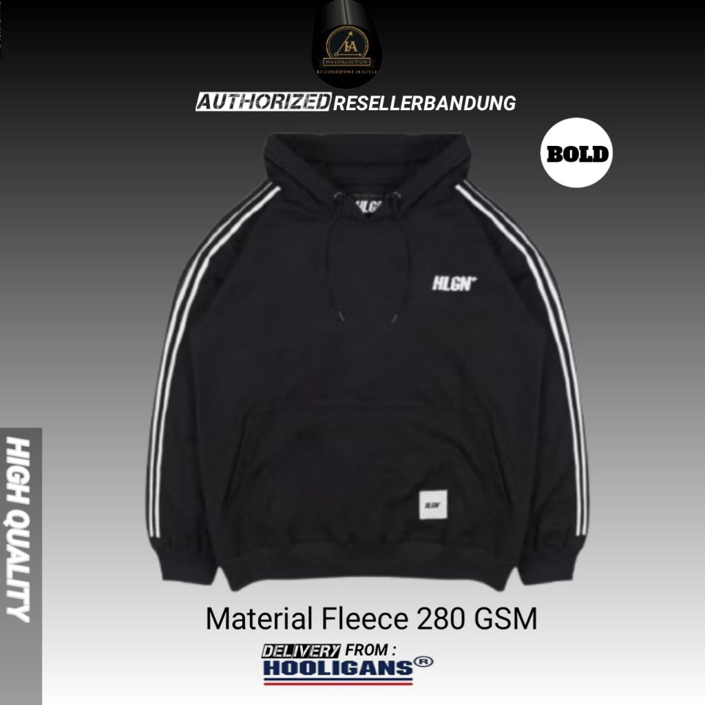 Jual HOOLIGANS Hoodie Bold Linea - Black | Shopee Indonesia