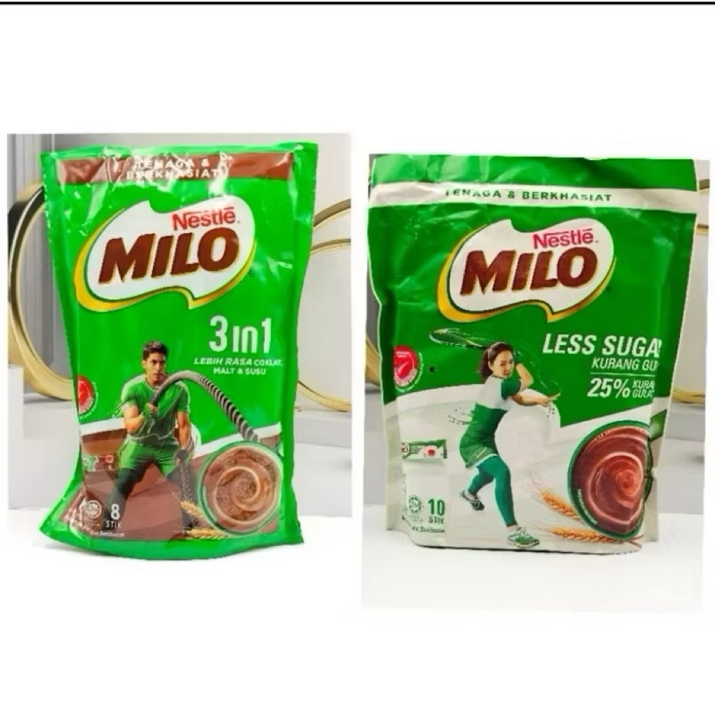 Jual [READY] MILO 3in1 Original Dan Less Sugar Penang Rasa Coklat ...
