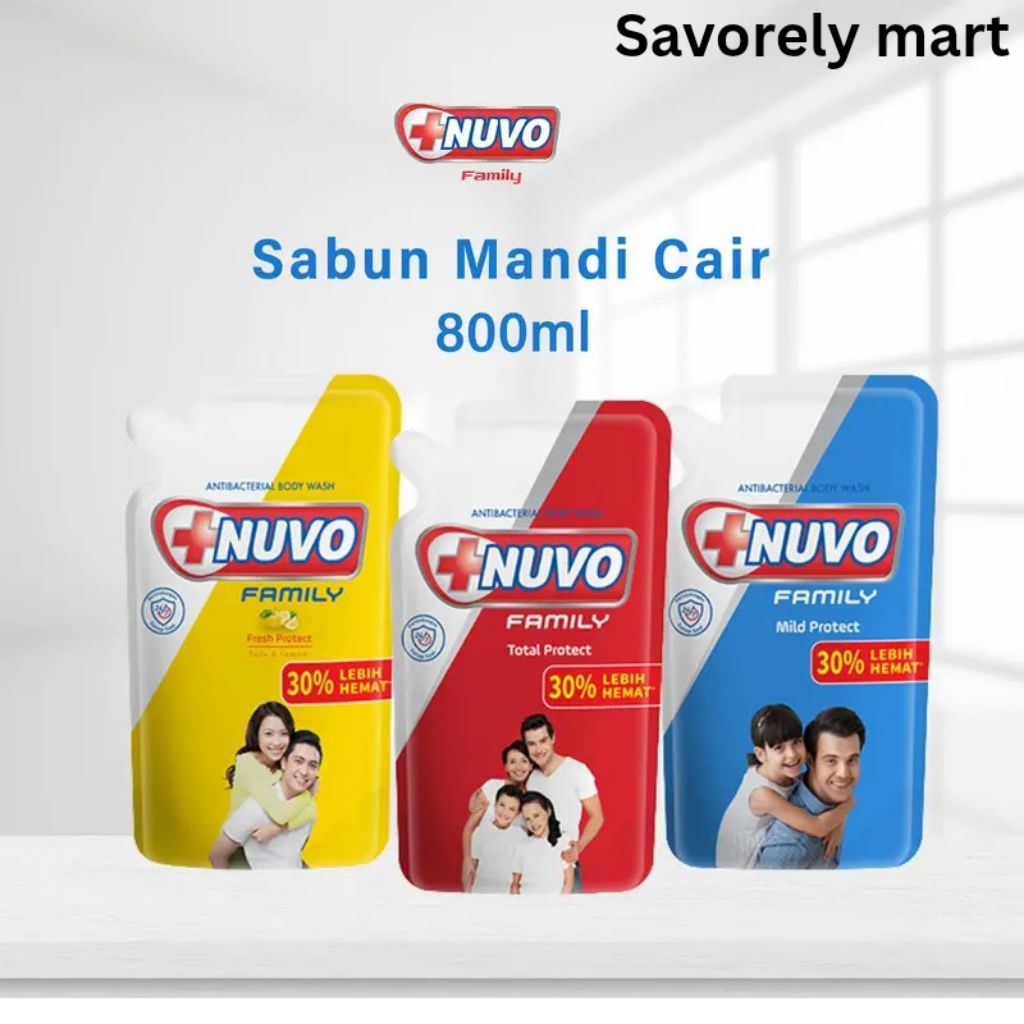 Jual Nuvo sabun mandi cair 800ml body wash anti bacterial promo ...