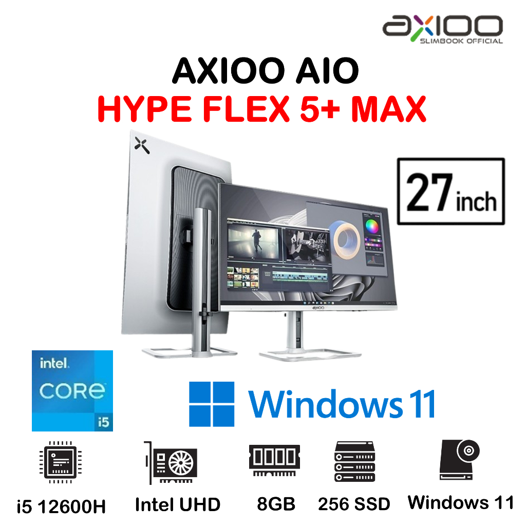 Jual AXIOO AIO PC ALL IN ONE HYPE FLEX 5+ MAX Core i5 12600H 8GB 256GB ...