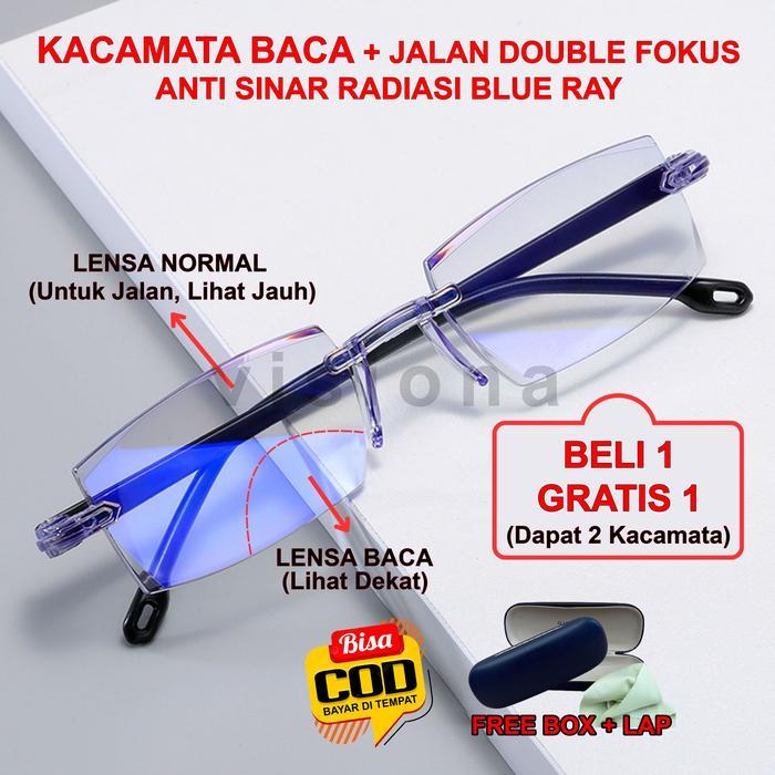 Jual [BELI 1 GRATIS 1] Kacamata Baca & Jalan Lensa Plus Bifokal Kryptok ...