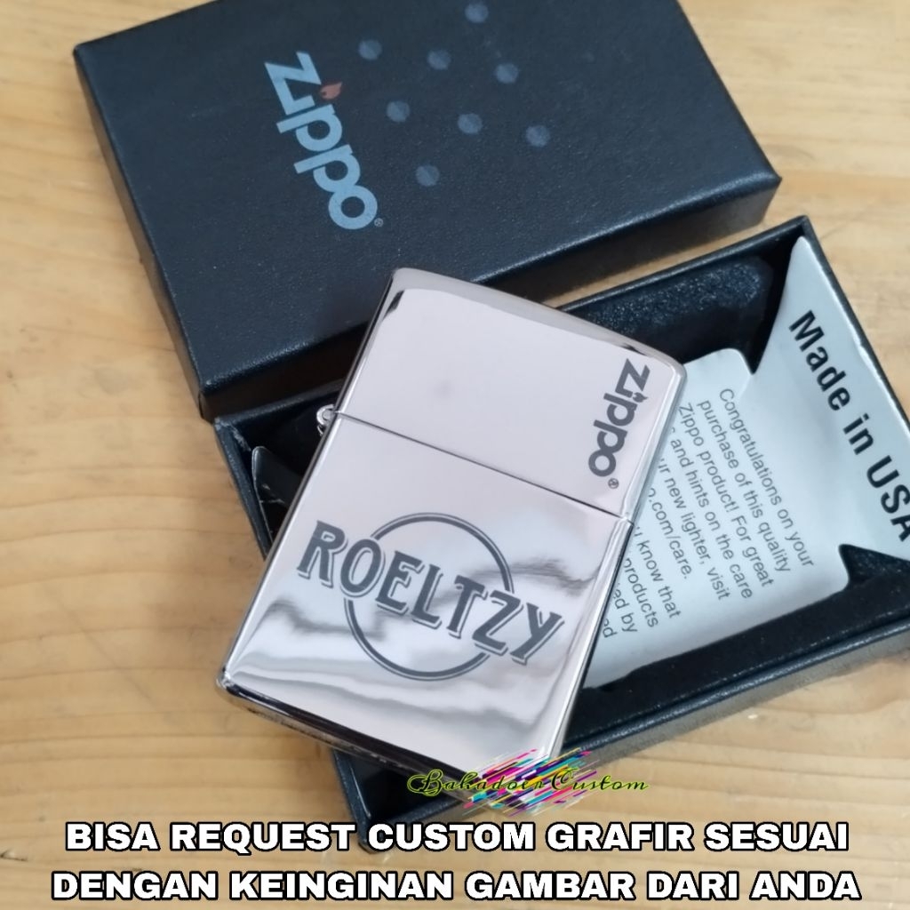 Jual KOREK API ZIPPO SILVER CHROME CUSTOM GRAFIR ROELTZY LOGO DESIGN BY ...