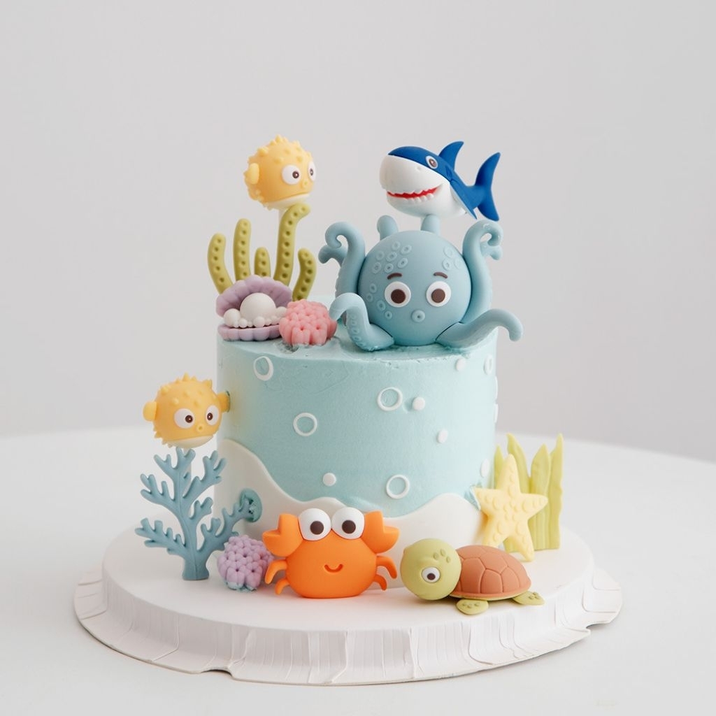 Jual Topper Cake Ocean Ikan Laut Octopus Turtle Crab Paus 3D Hiasan ...