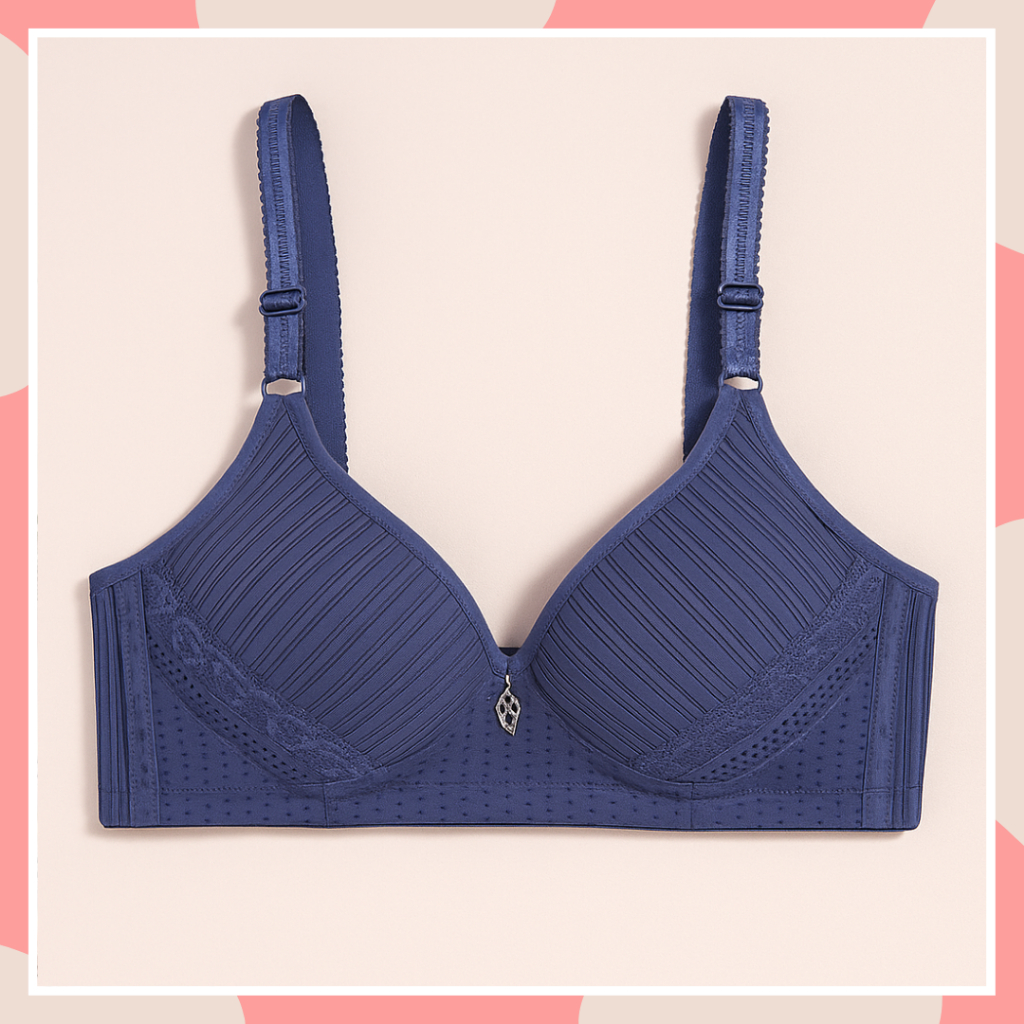 Jual BBI BH pakaian dalem motif garis renda pita bra wanita jumbo push ...