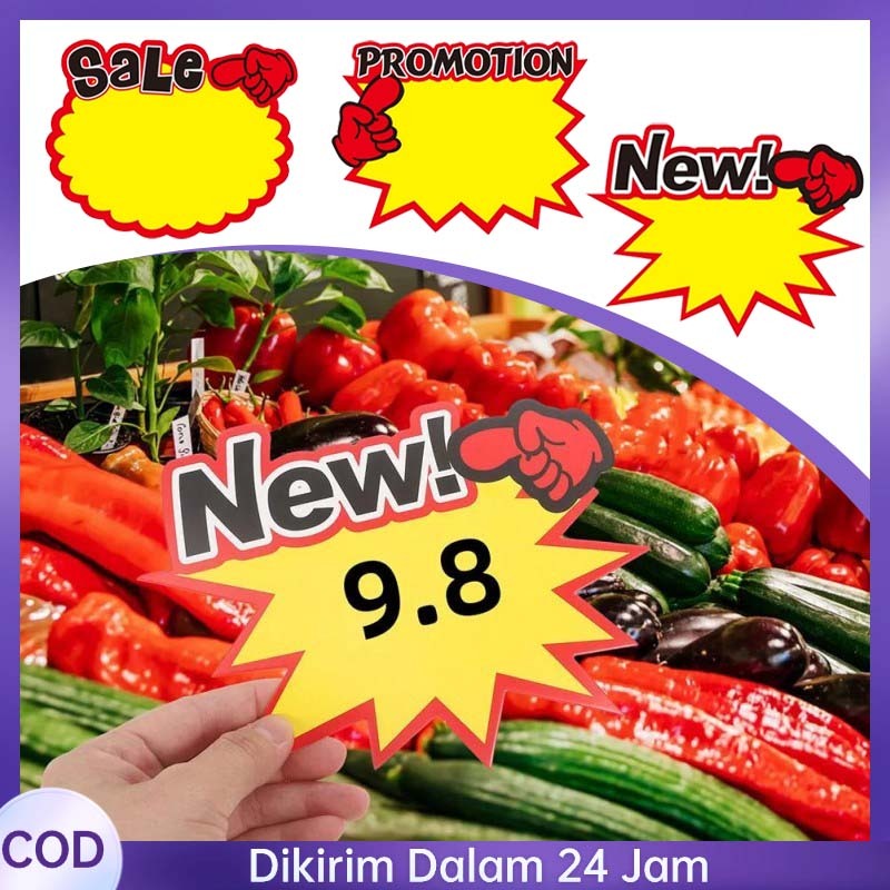Jual 50pcs Tulisan Promo Harga New/ Promo/Sale Pop Card Price Tag ...