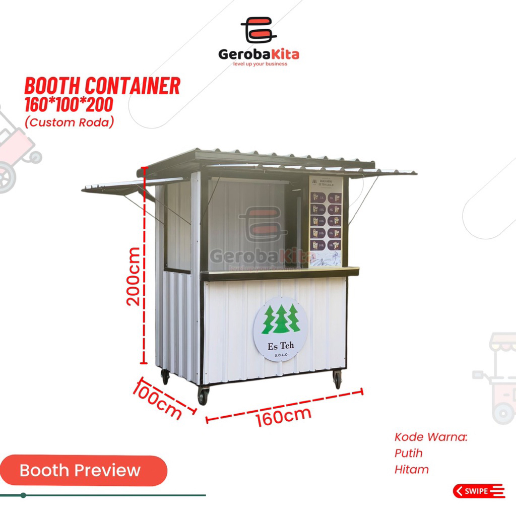 Jual Booth Container 160x100x200 Custom Roda | Shopee Indonesia