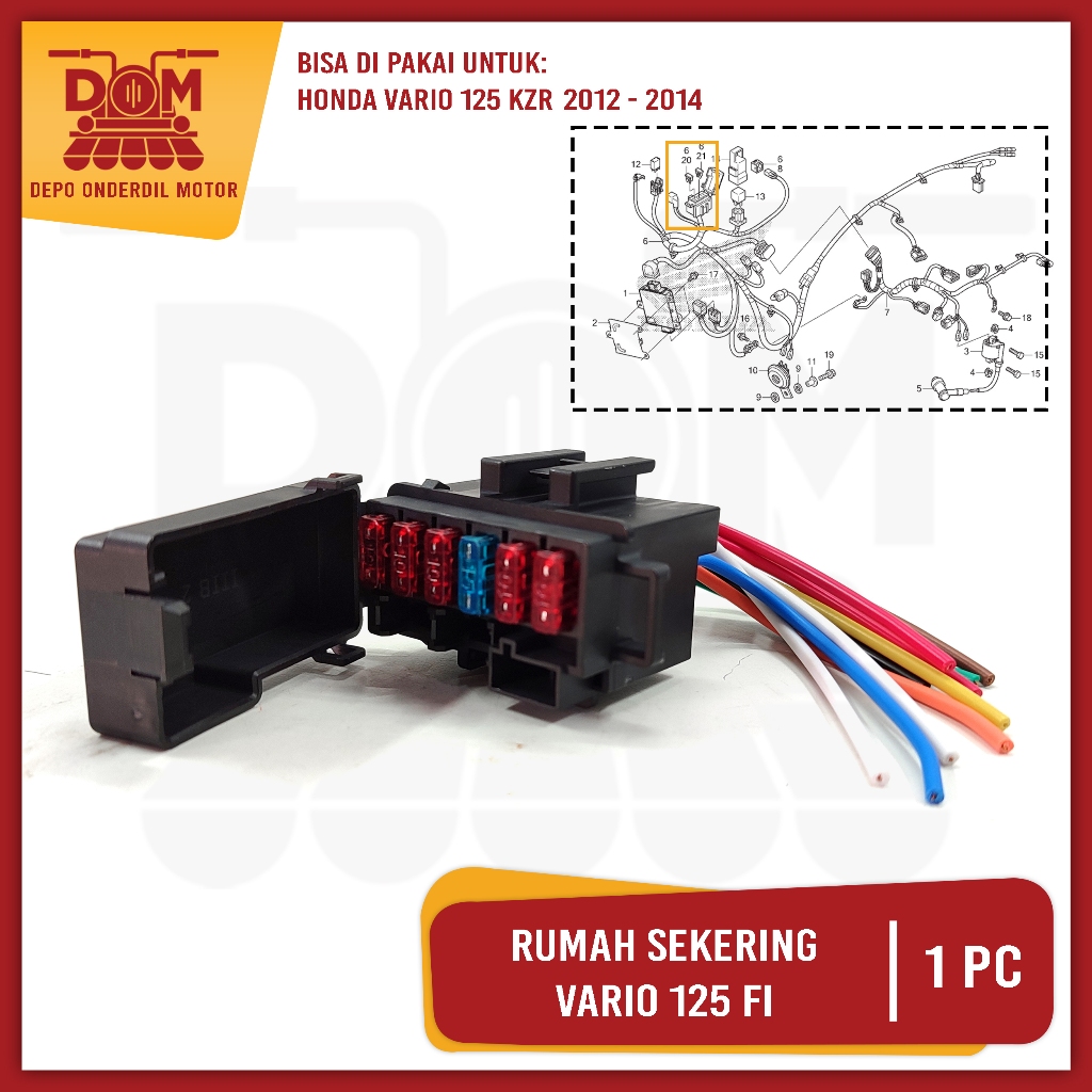 Jual Rumah Sekering Vario 125 FI (PSP) Fuse Box Kotak + Sekring Tancap ...
