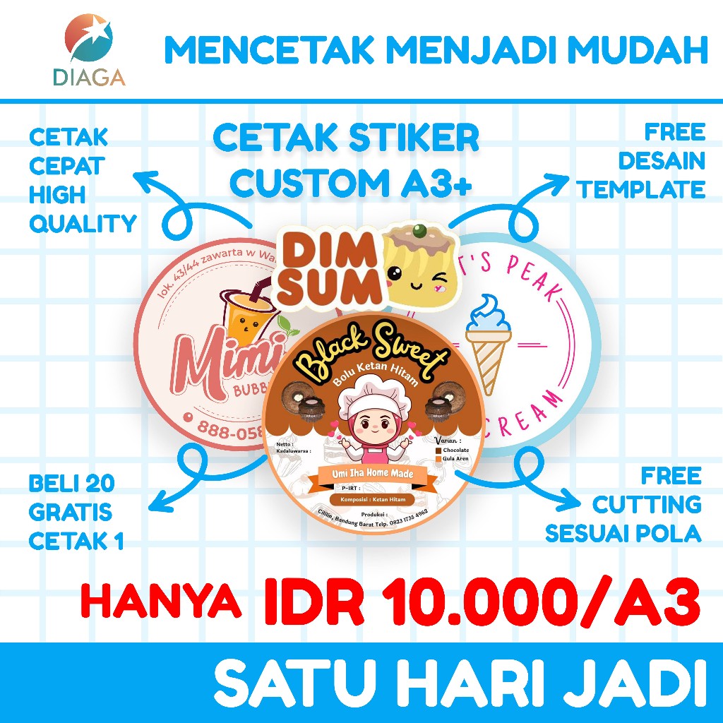 Jual Cetak Stiker Cromo Packaging & Thank You Card | Desain Custom ...