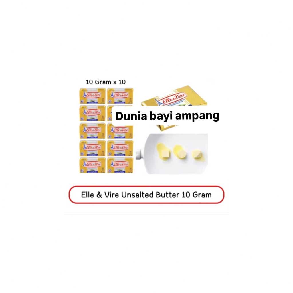 Jual Elle & Vire Butter Unsalted 10 gr (10 cup) / MPASI Mentega Tawar ...