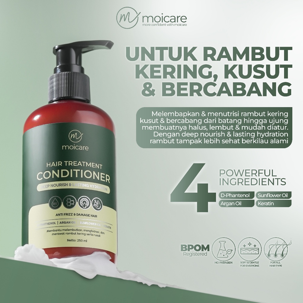 Jual Moicare Hair Treatment Conditioner 250ml I with D-Panthenol Argan ...