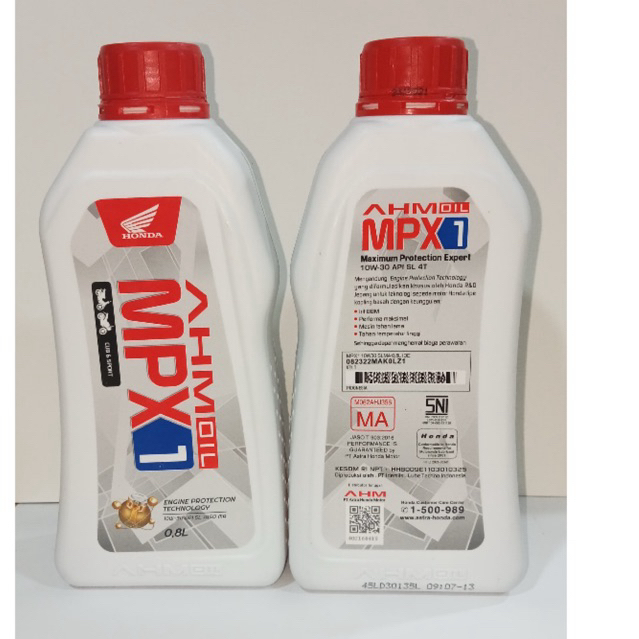 Jual OLI MPX 1 800ML 10W-30 API SL JASO MB (OLI AHM MPX 1 0.8L ...