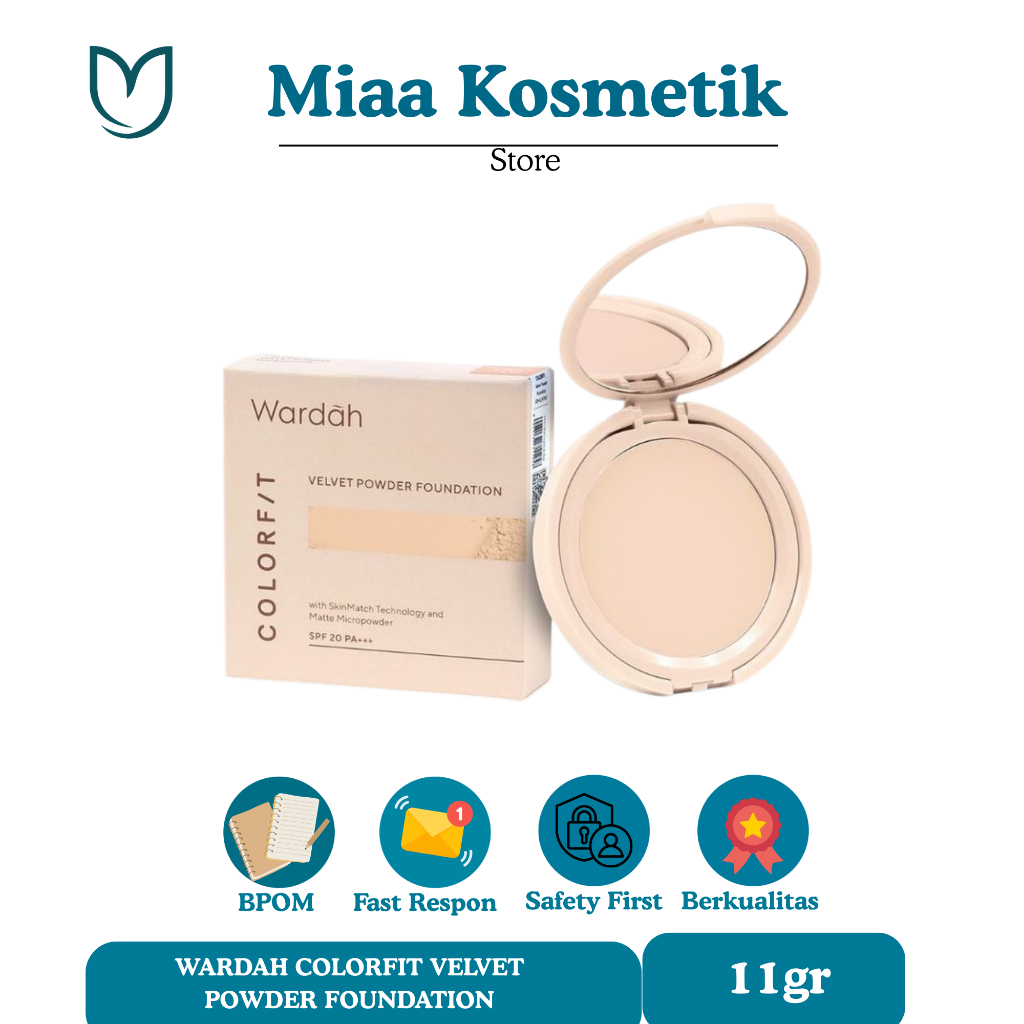 Jual Wardah Colorfit Velvet Powder Foundation SPF 20 PA+++ | Shopee ...