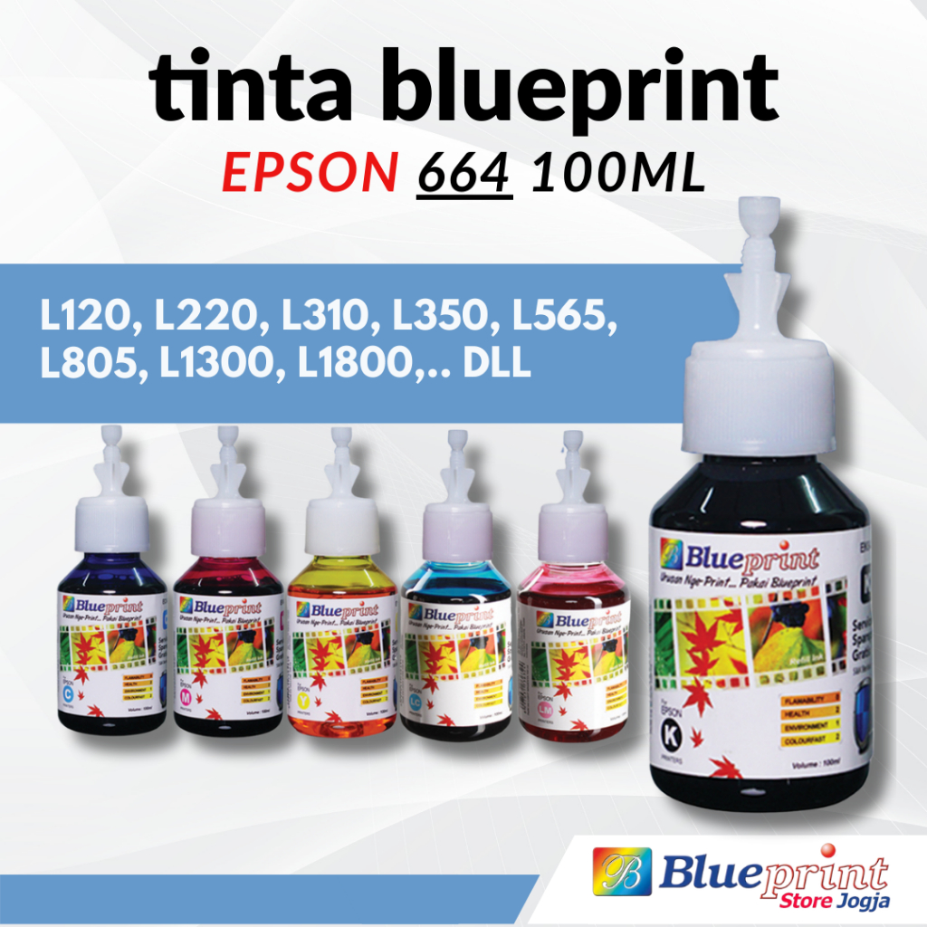 Jual TINTA EPSON BLUEPRINT For FOR PRINTER EPSON BP 664 L100 / L110 ...