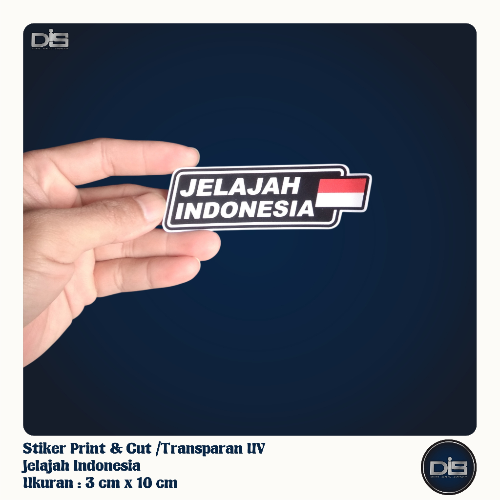 Jual Stiker Jelajah Indonesia 10x3 cm Transparan UV | Sticker Decal ...