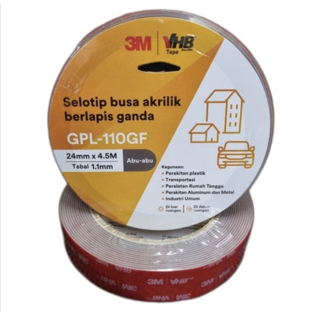 Jual 3M VHB Double Tape Isolasi Automative GPL110GF Besar 24mm x 4.5 ...
