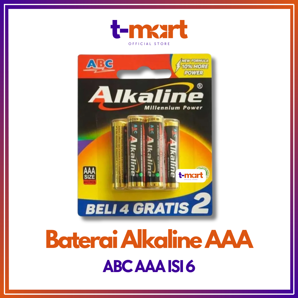 Jual Baterai ABC Alkaline AAA A3 Isi 6 – Baterai Ukuran Kecil untuk ...