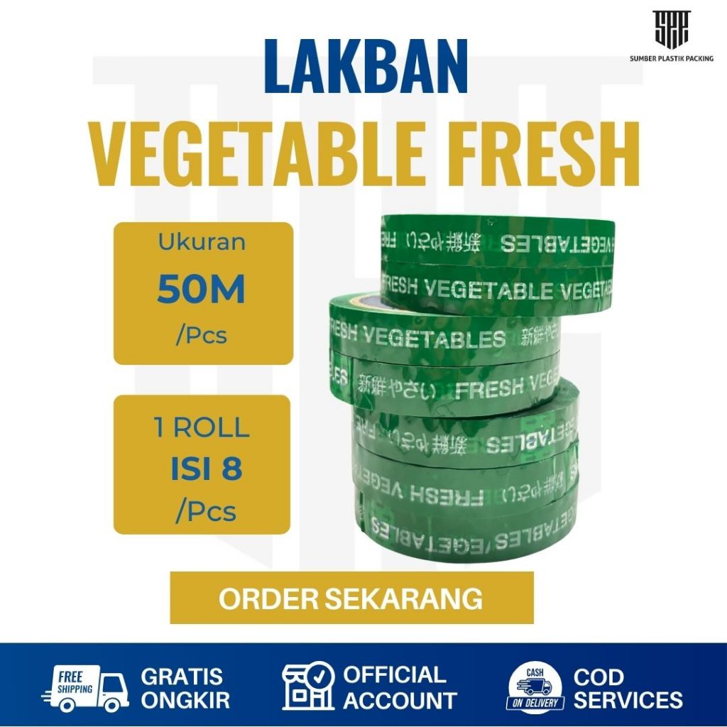 Jual Lakban Fresh Vegetables Ukuran 18MM X 50M Isolasi Toko Buah Sayur ...