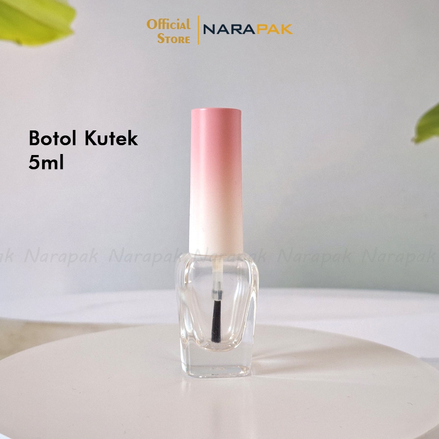 Jual Botol Kaca 5ml Kotak Lengkung Botol Kuas Bulu Kutek Henna cat kuku ...