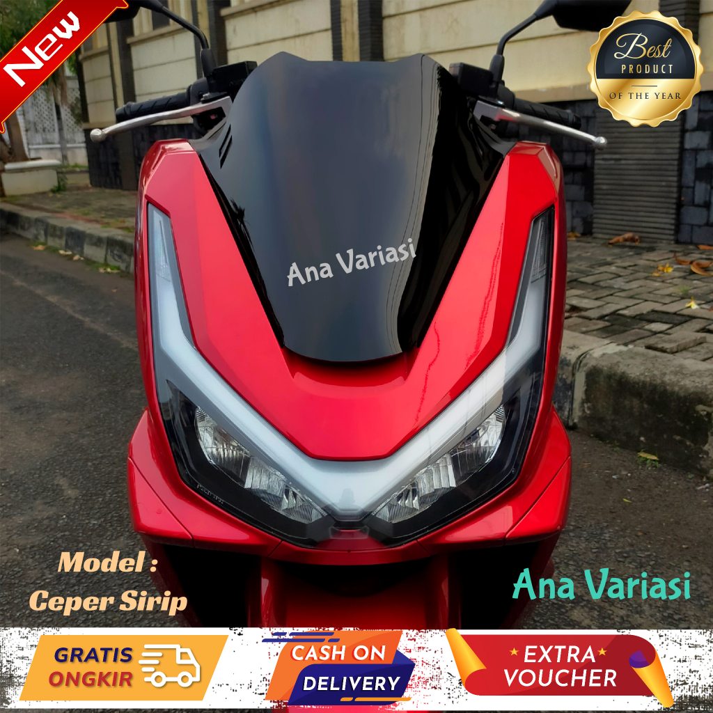 Jual Visor PCX 160 2025 Abs Cbs Roadsync Model Ceper Sirip Tebal 3 Mili ...