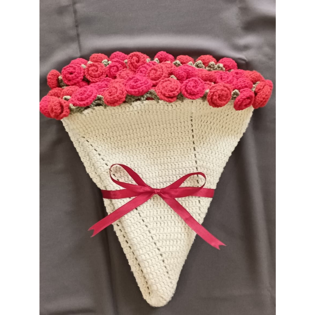 Jual Flower Bouquet Blanket Rajut Bunga Mawar Viral Handmade Premium ...